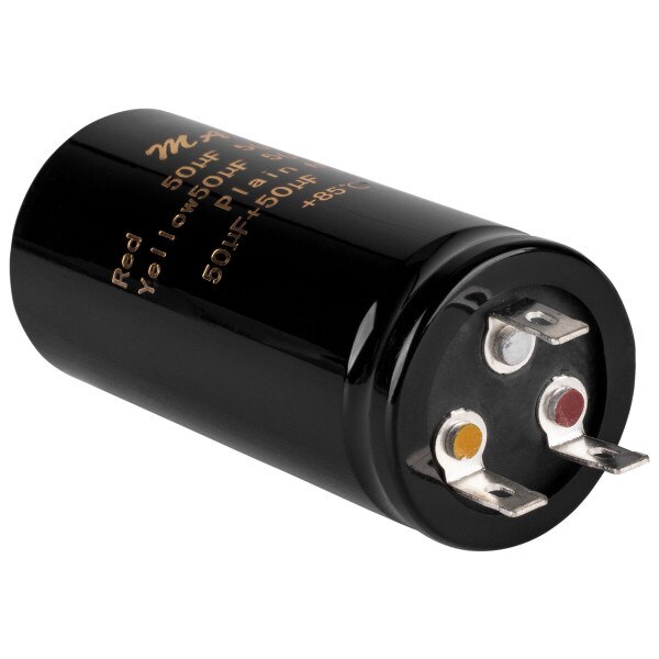 Parts Express 50uF + 50uF 500V Polarized Electrolytic Multi-Section Can ...