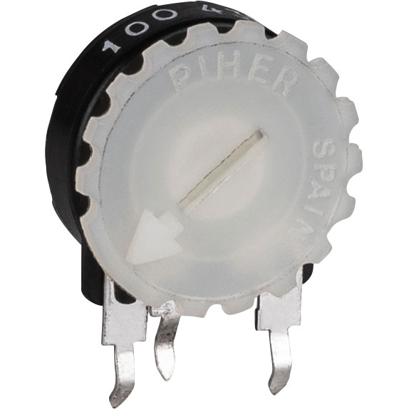 Piher 100 Ohm Trimmer Potentiometer 1/4W 5/8" Vertical Mount