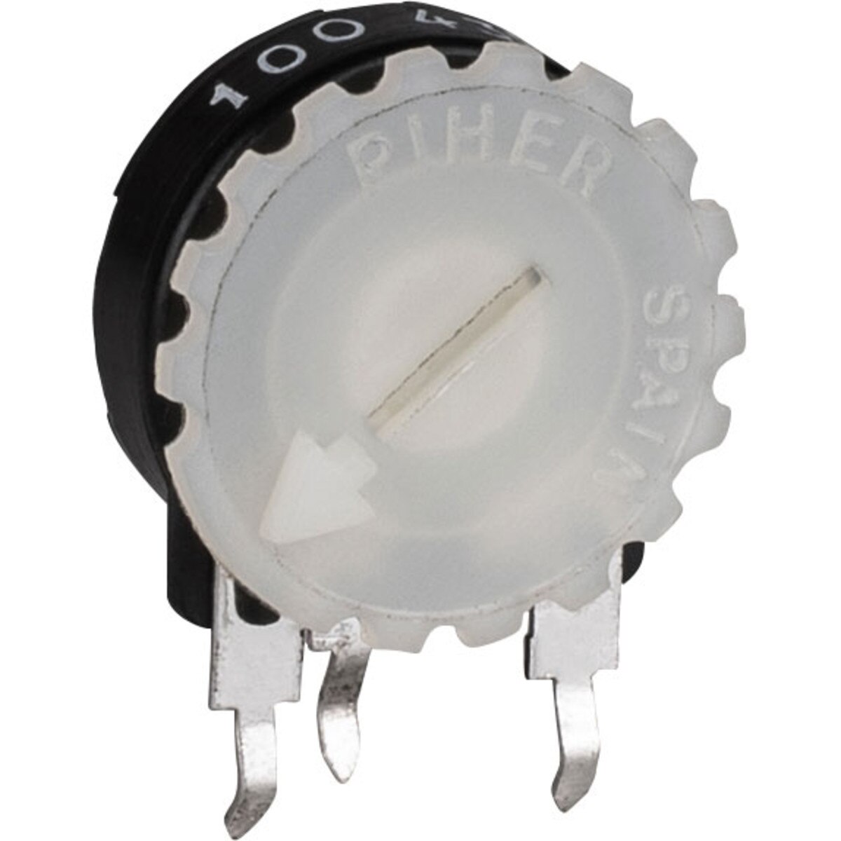 Piher 100 Ohm Trimmer Potentiometer 1/4W 5/8" Vertical Mount