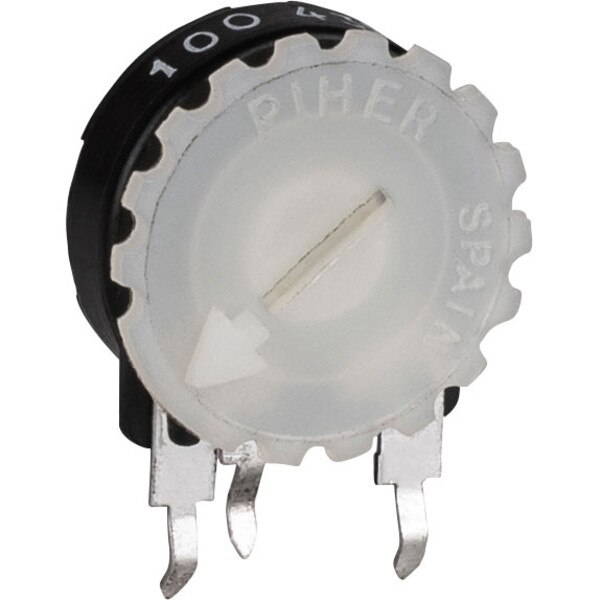 Piher 100 Ohm Trimmer Potentiometer 1/4W 5/8" Vertical Mount