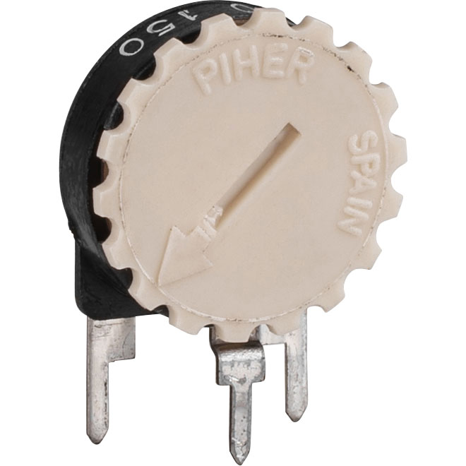 Piher 220 Ohm Trimmer Potentiometer 1/4W 5/8" Vertical Mount
