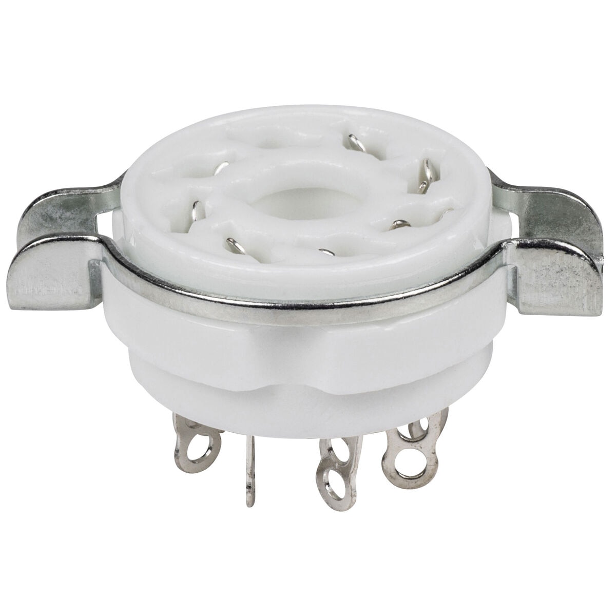 8-Pin Vacuum Tube Socket Ceramic with Mounting Bracket