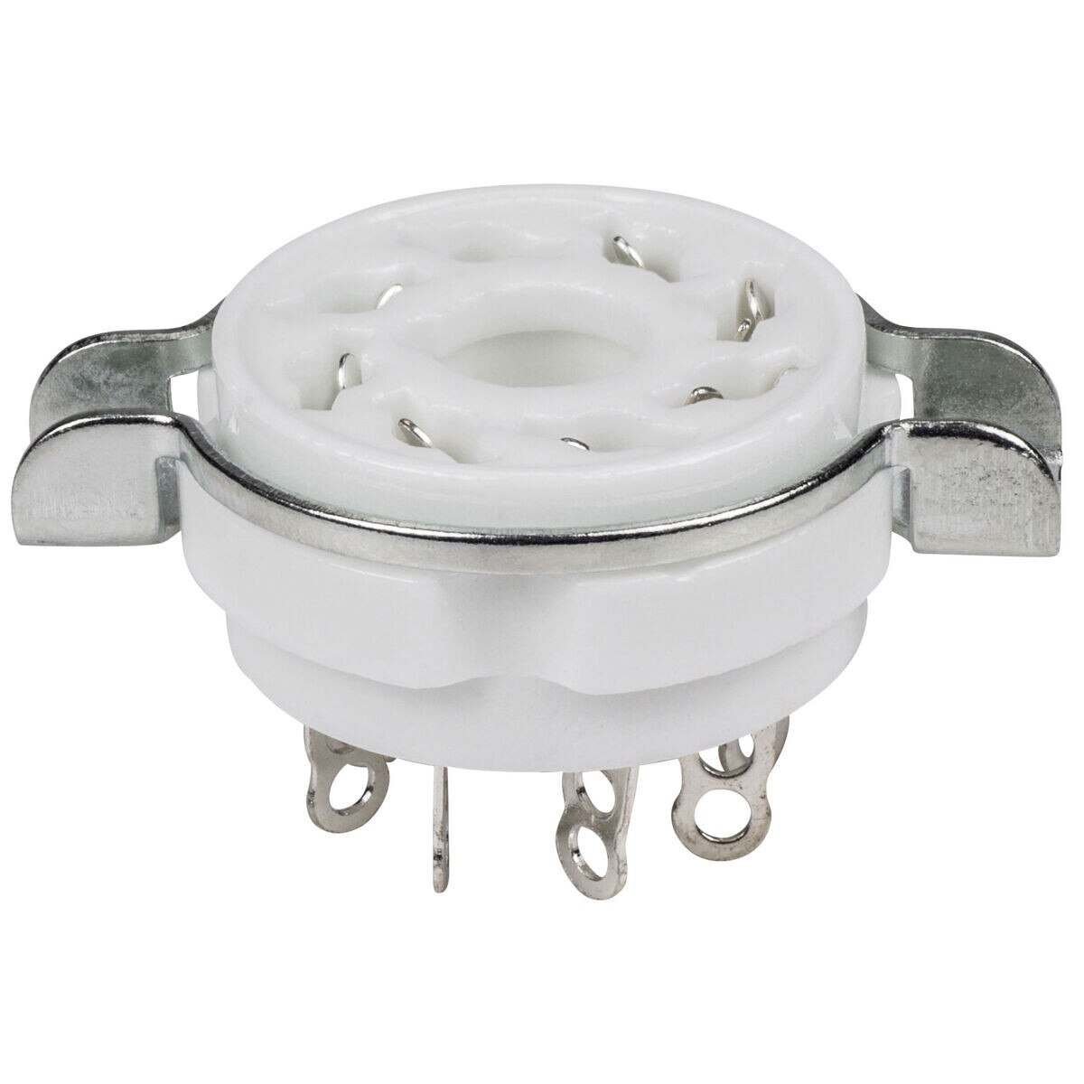 8-Pin Vacuum Tube Socket Ceramic with Mounting Bracket