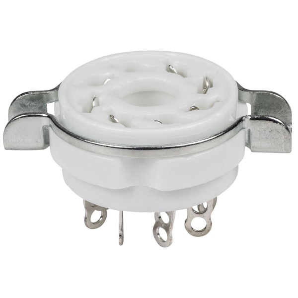 8-Pin Vacuum Tube Socket Ceramic with Mounting Bracket