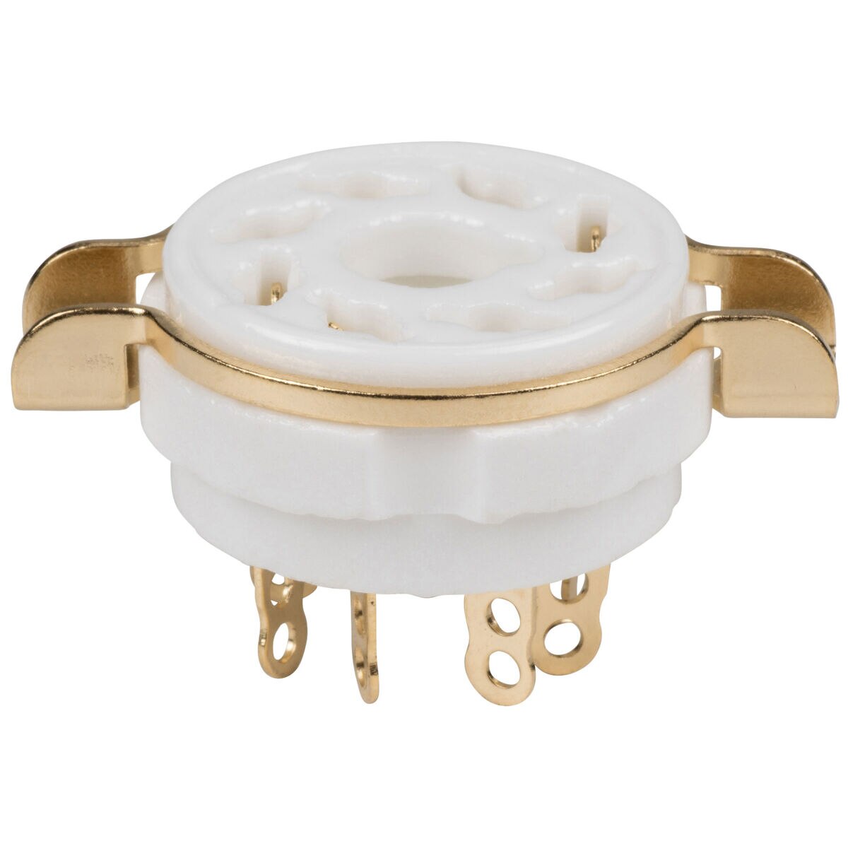 8-Pin Vacuum Tube Socket Gold Plated Ceramic with Bracket