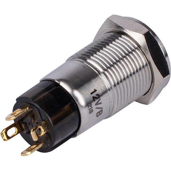 SPST 12mm Stainless Steel Waterproof Push Button Latching Switch w ...