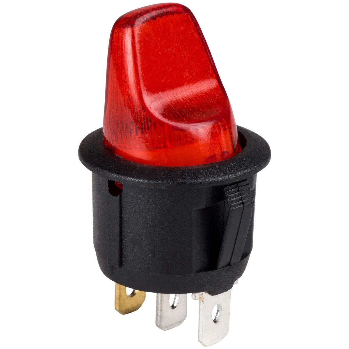 SPST Round Toggle Switch w/Red Illumination 12VDC
