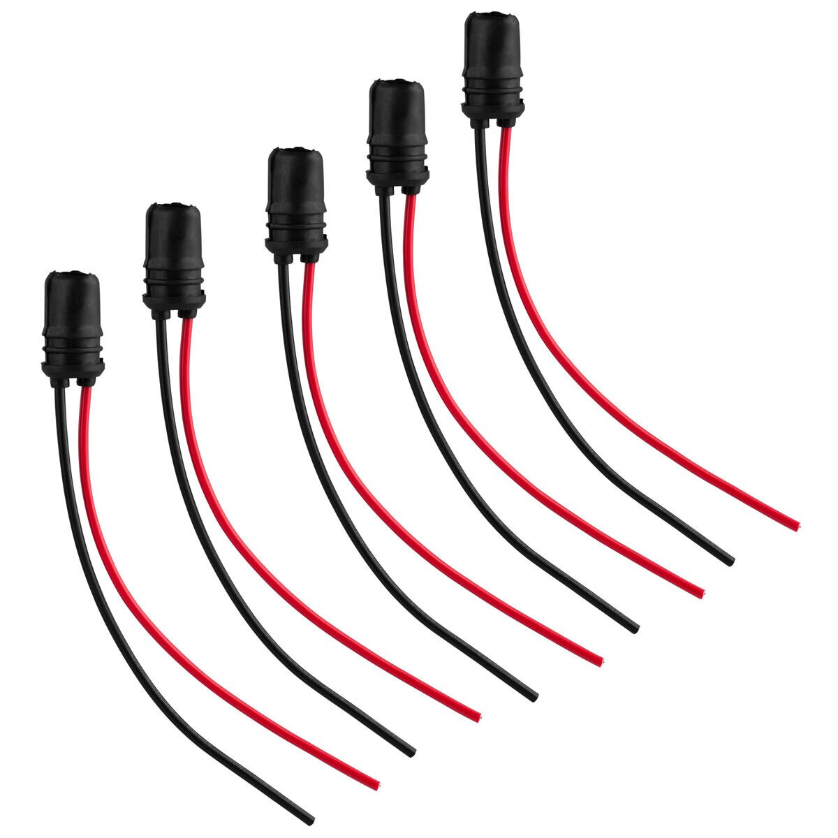 Wedge Light Bulb Socket with Leads 5-Pack