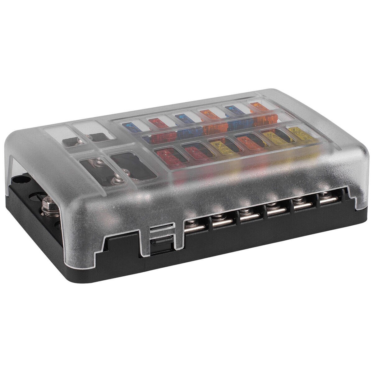 12-Way ATC/ATO Blade Fuse Block with Individual LED Status Lights ...