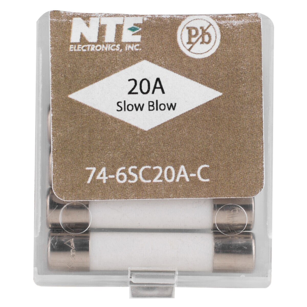 20A 3AB Slow Blow 6 x 30mm (1-1/4") Ceramic Fuse 5-Pack
