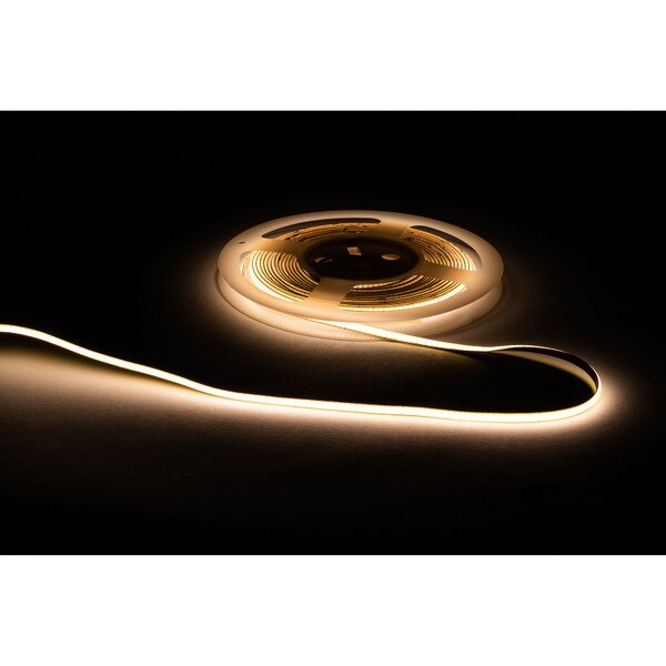 16 ft. 384 LEDs/m COB Bendable Continuous 3000K White DC12V LED Light Strip