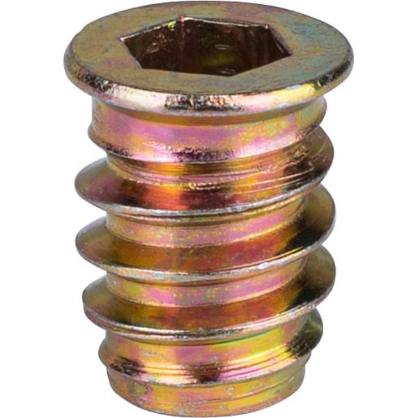 Hex Driver Flush Nut Threaded Inserts M6 x 15 mm for Wood with Wrench ...