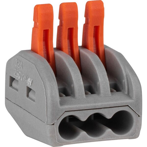 3-Contact Splicing Connector 2-In-1 Terminal Block 10-Pack