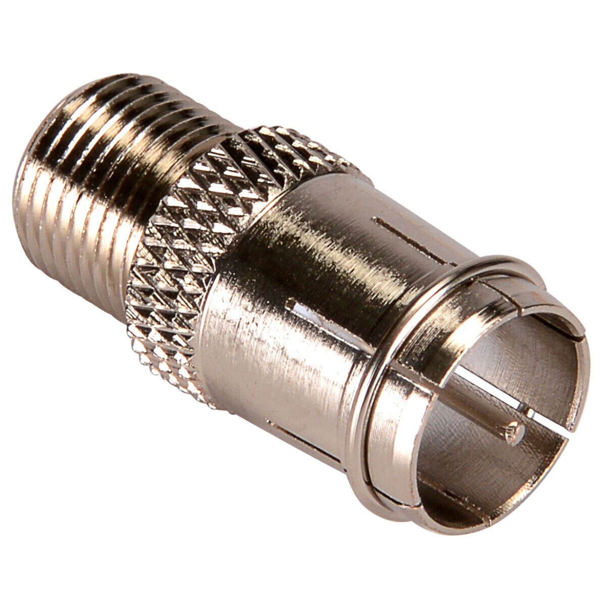 F Connector Screw-on to Push-On Adapter