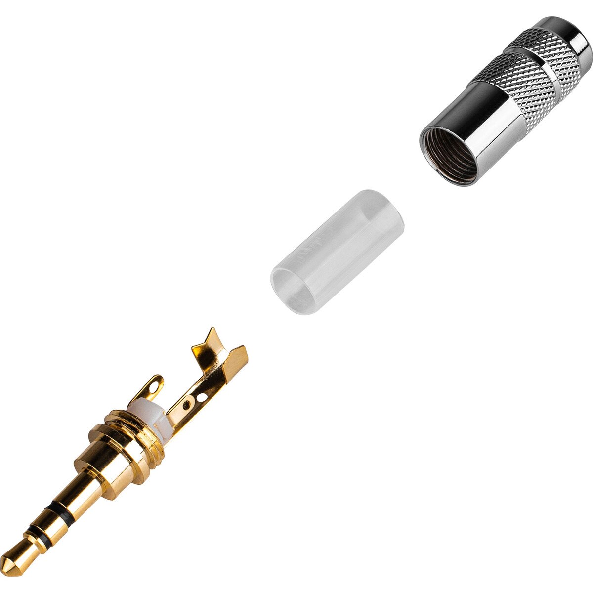 3.5mm Stereo Gold Plug with Nickel Metal Shell 4-Pack