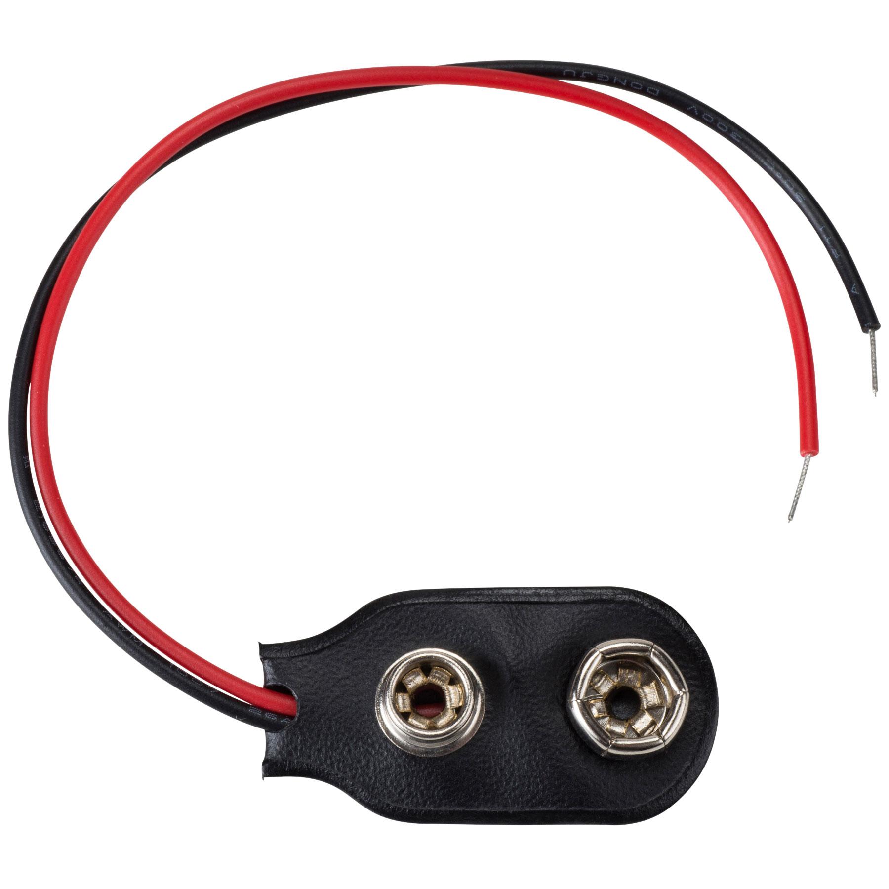 Snap-type Battery Clip Connector with Wire Leads for 9V Batteries ...
