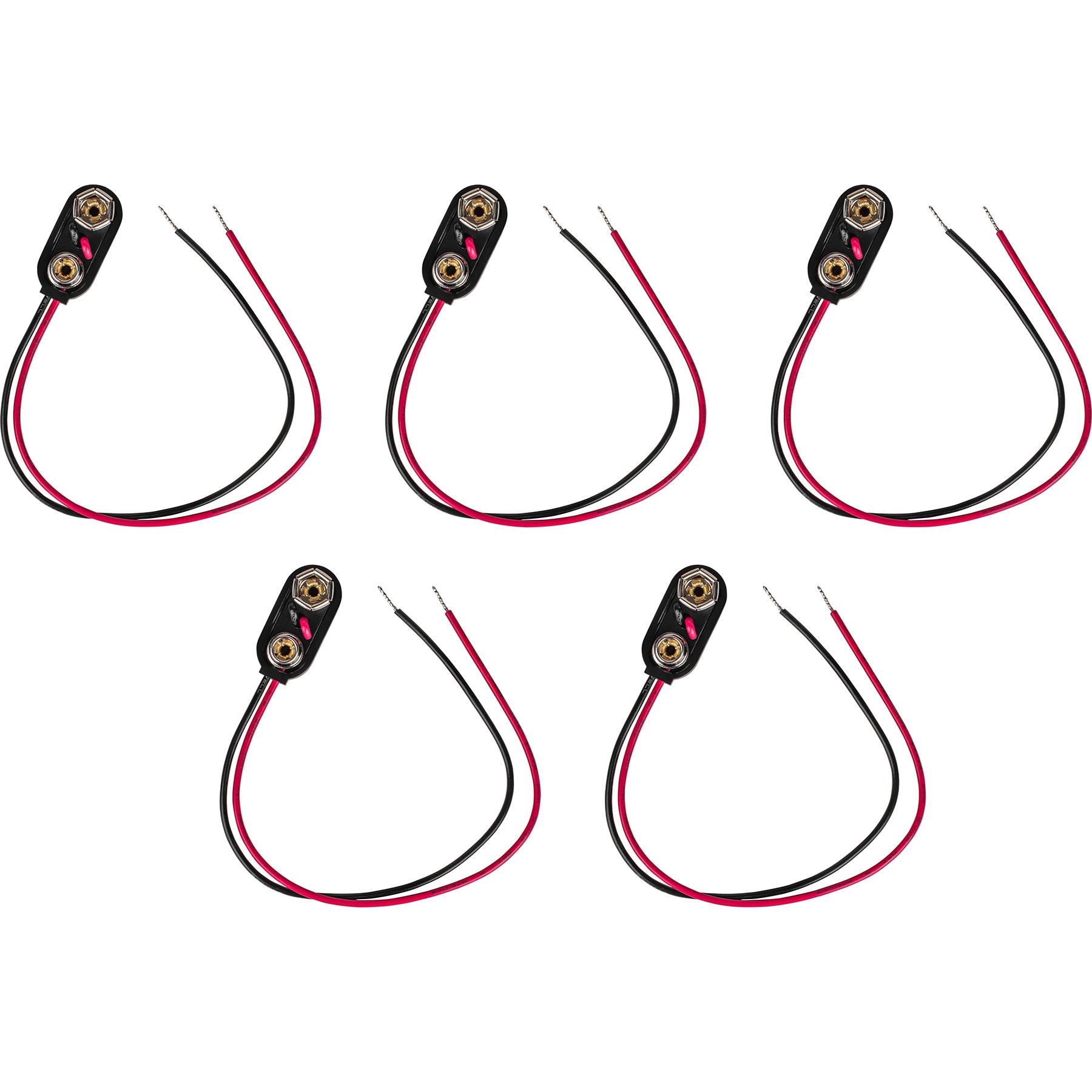 5-Pack Snap-type Hard Plastic I-Style Battery Clip Connector for 9V ...