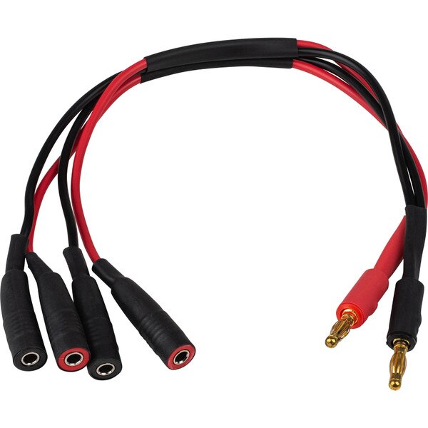 Single Pair Parallel Banana Jack Splitter with 10" 14 AWG Wires