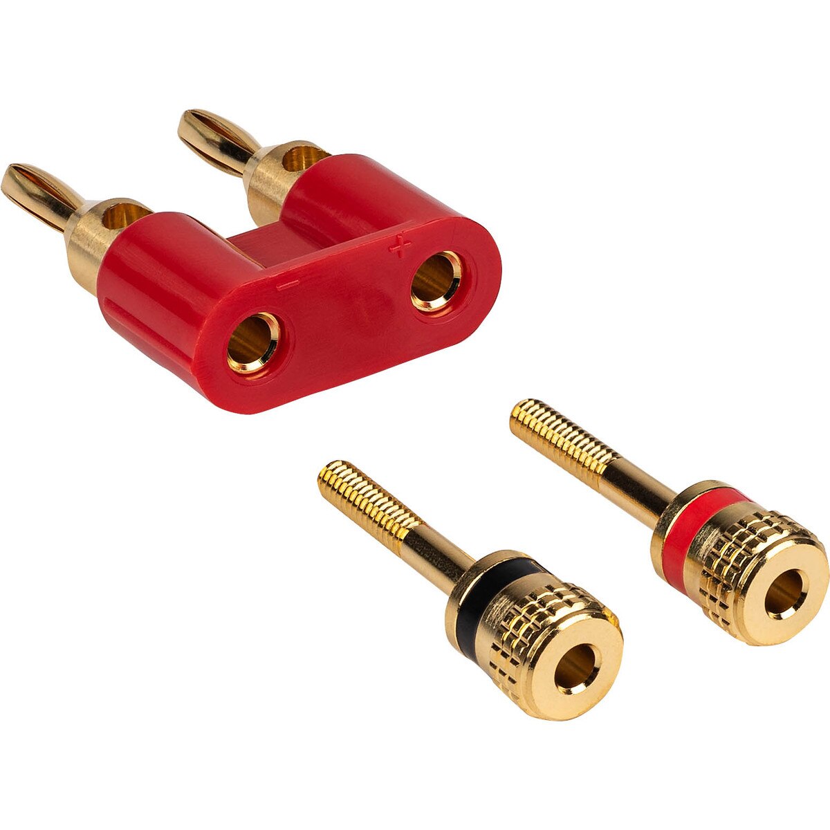Gold Dual Banana Plug Red