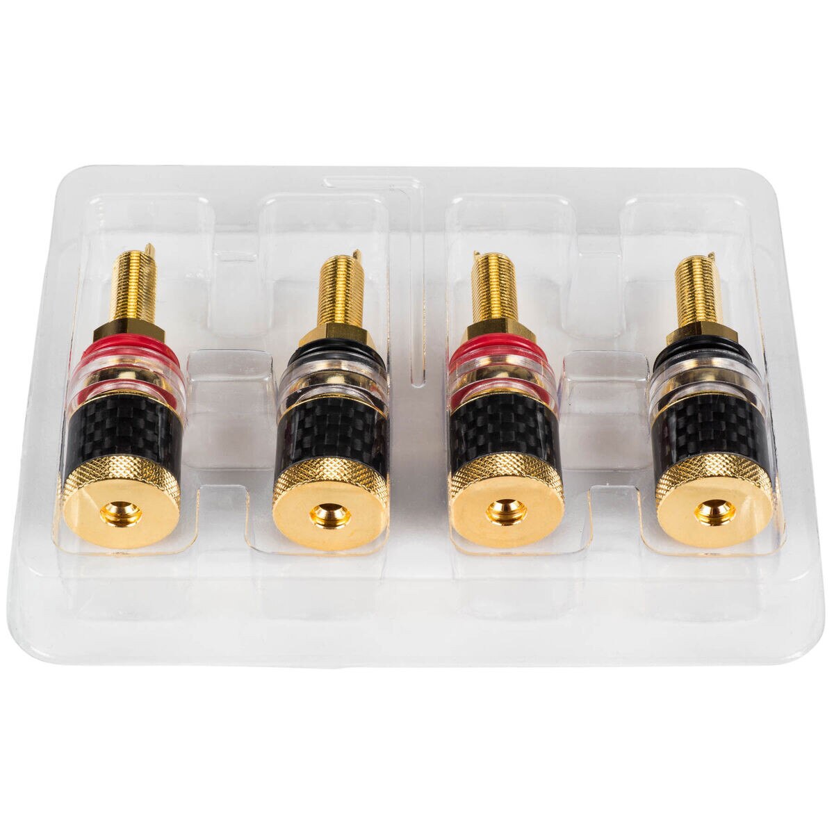 Carbon Fiber-Wrapped Gold-Plated Five-Way Binding Post Banana Jacks Two ...