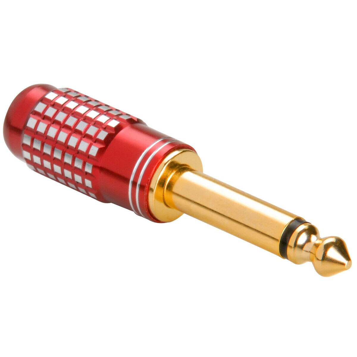 Gold 1/4" Mono Phone Plug Red