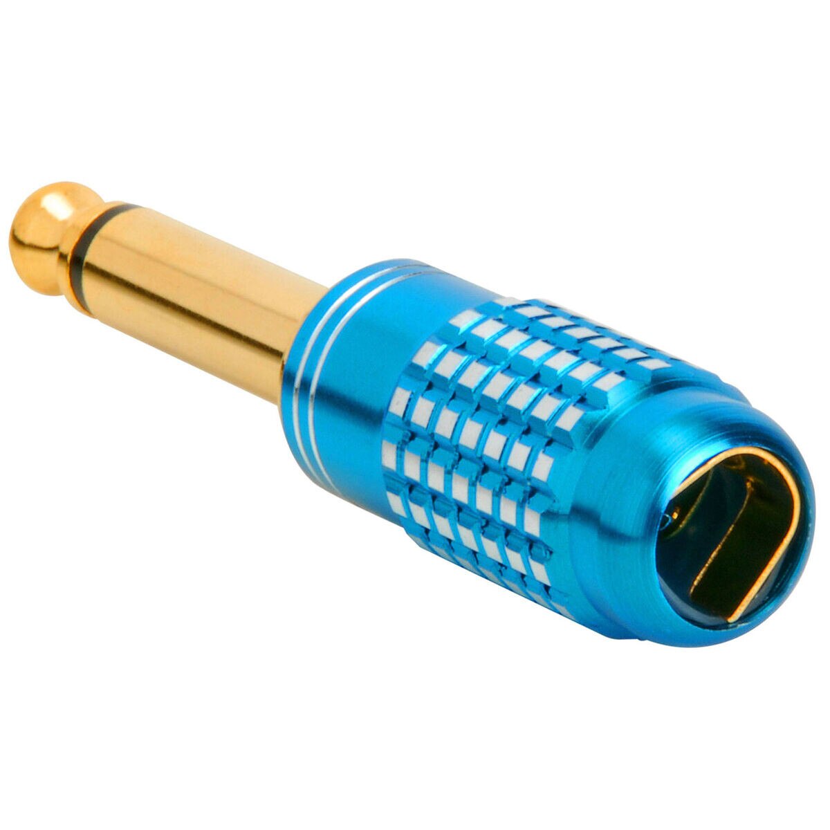 Gold 1/4" Mono Phone Plug Blue