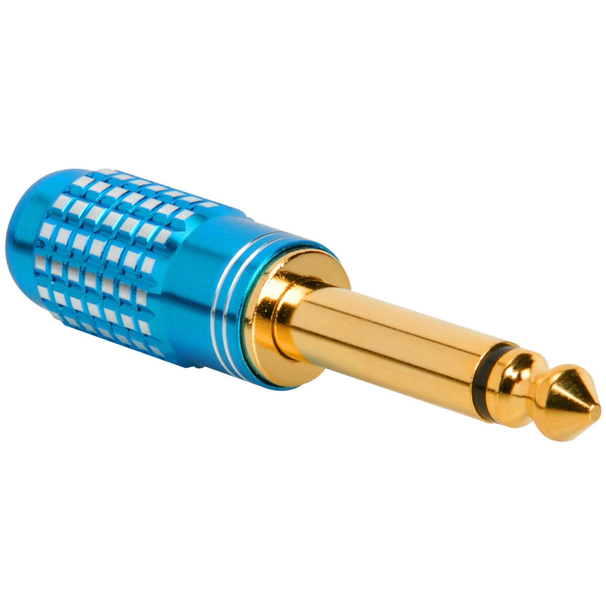Gold 1/4" Mono Phone Plug Blue