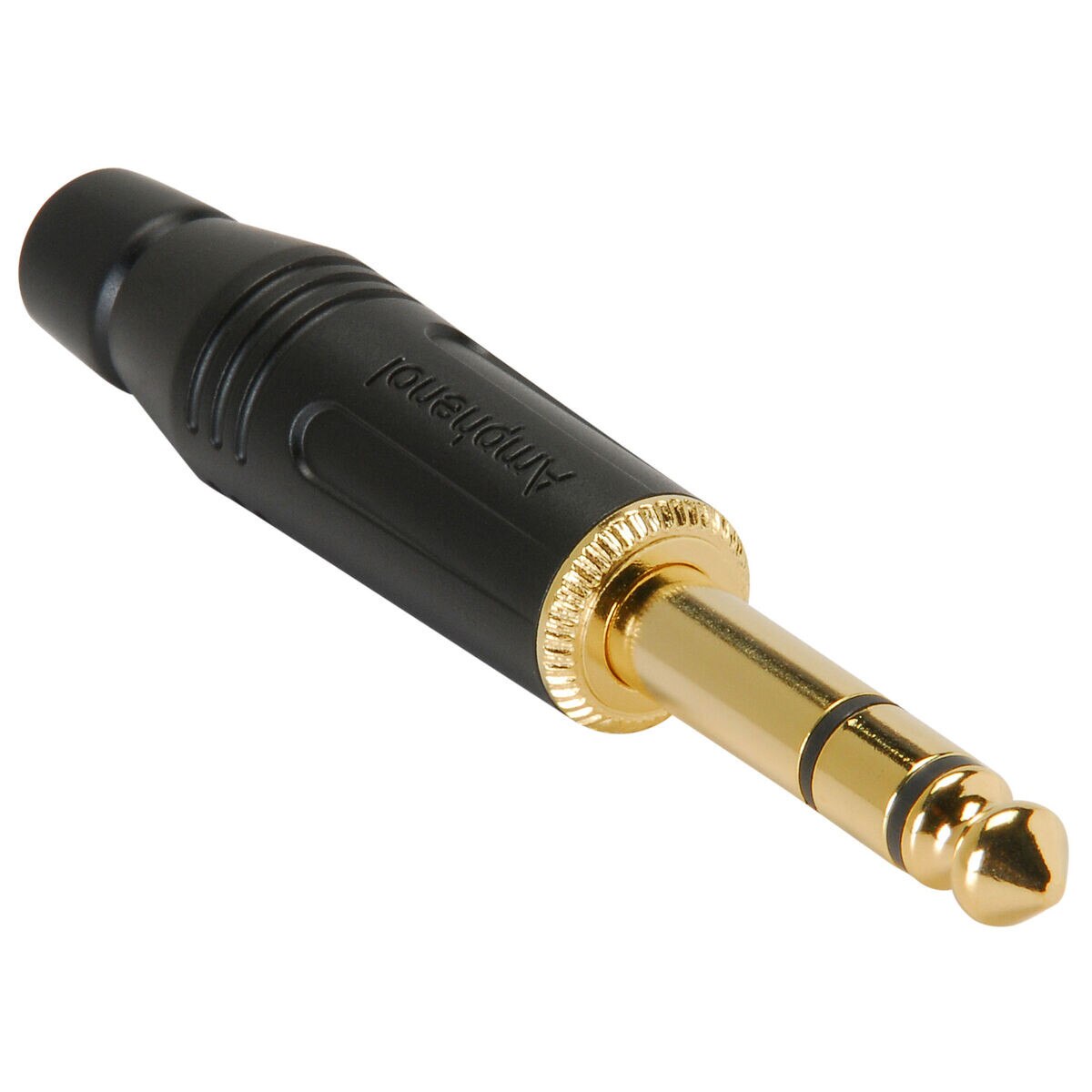 Amphenol ACPS-GB-AU 1/4" Stereo Phone Plug Connector Black with Gold ...