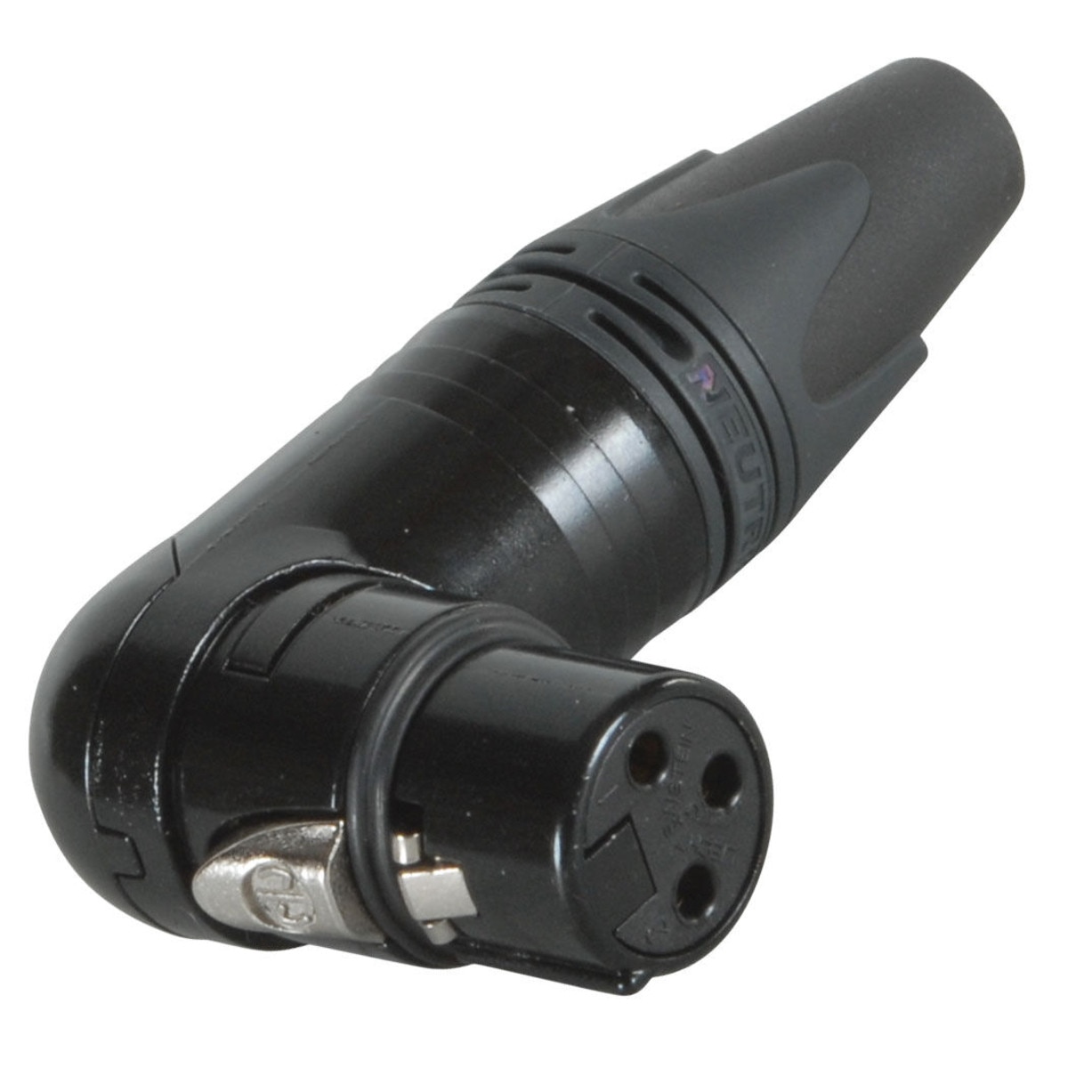 Neutrik NC3FRX-B XLR Connector 90 Degree Right Angle Female Black Gold ...