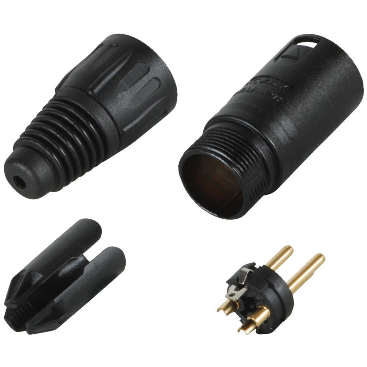 Neutrik NC3MX-B Male Black XLR Connector with Gold Contacts