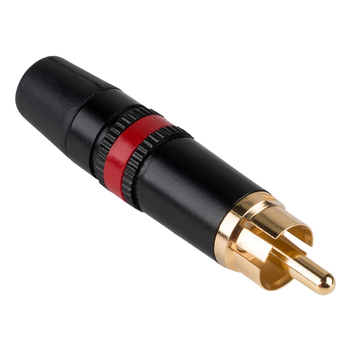 Rean NYS373-2 RCA Plug Connector Black with Red Indicator