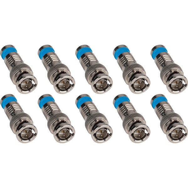 BNC RG-6 Quad Compression Connectors 10-Pack