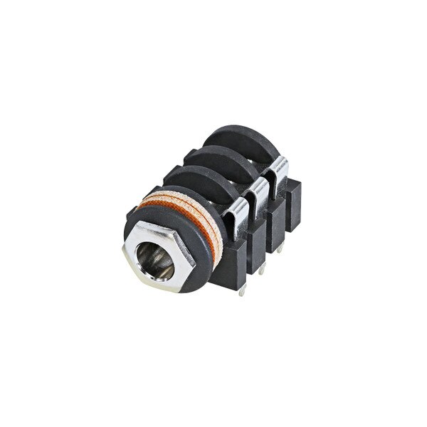 Rean NYS215 1/4" Stereo Jack Switched with Chrome Ferrule and Nut