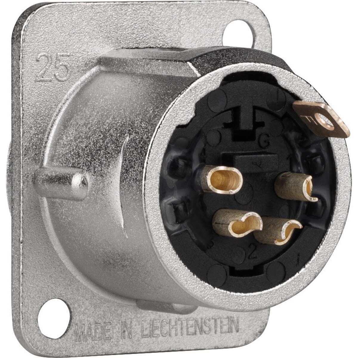Neutrik NC4MD-L-1 XLR "D" Series Panel Mount Male Nickel