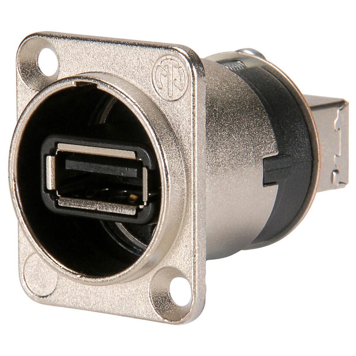 Neutrik NAUSB-W Feed-thru Reversible USB A/B Adapter D Panel Mount Nickel
