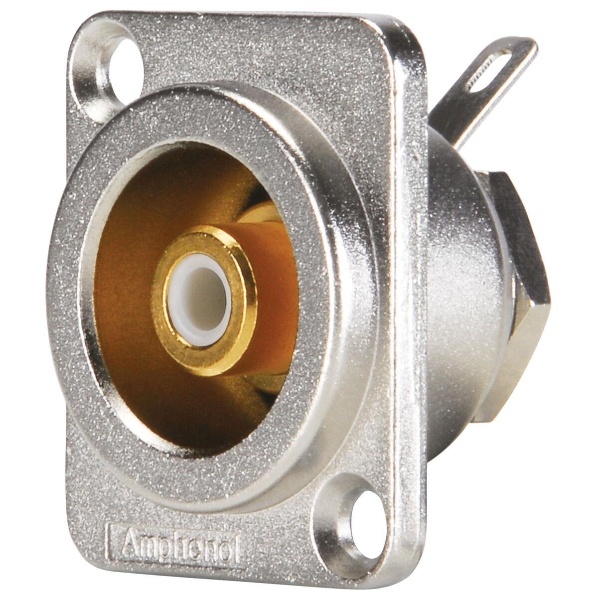 Amphenol ACJD-WHT "D" Flange Panel Mount RCA Jack White/Nickel