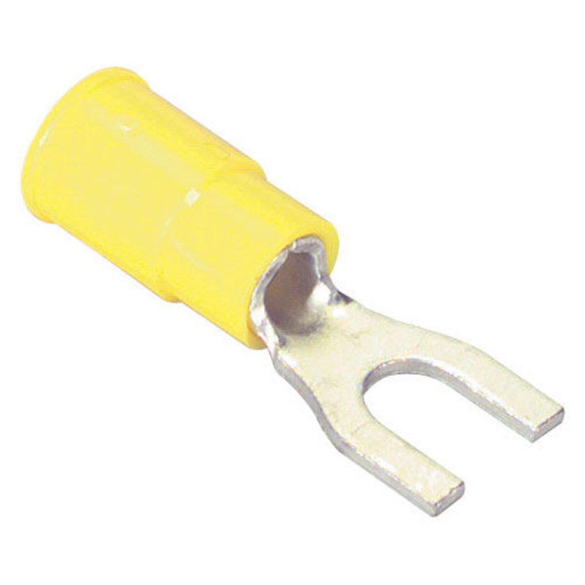 #10 (12-10) Fork Spade Lug Crimp Terminal Yellow 50 Pcs.