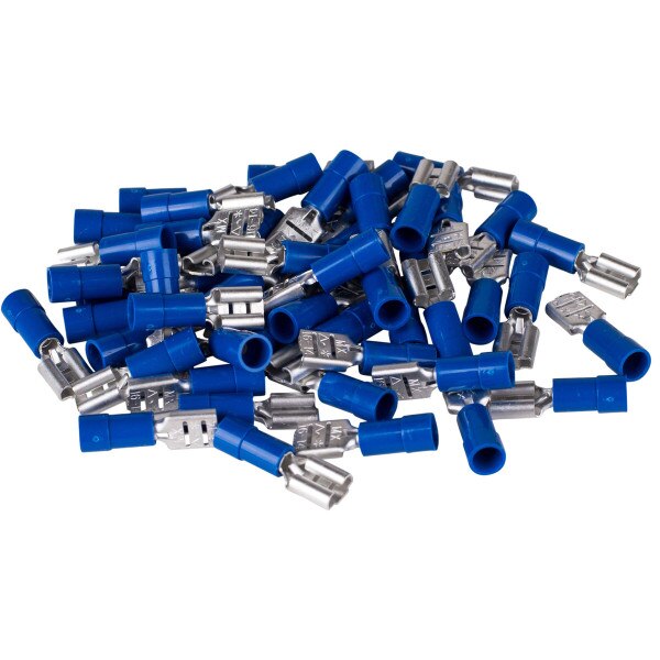 0.205" (16-14) Female Disconnect Crimp Terminal Blue 50 Pcs.