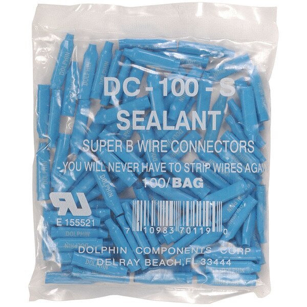 Dolphin DC-100S Super B Crimp Connector with Sealant 100 Pcs.