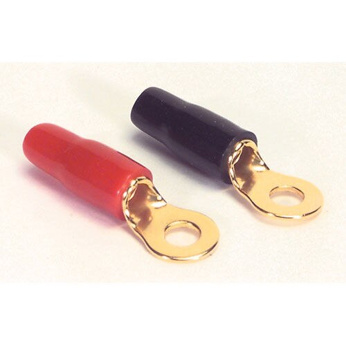 Gold Ring Crimp Terminal 8 AWG #10 2 Pair