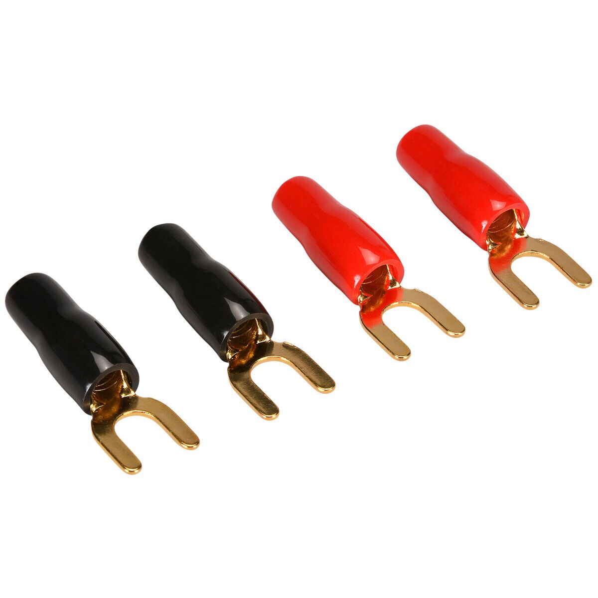 Parts Express Gold Spade Lug Crimp Terminal 8 AWG 1/4" 2 Pair