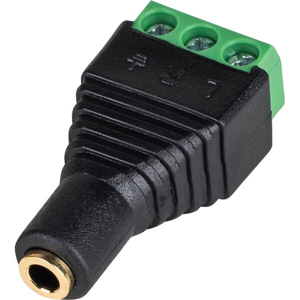 3-Conductor 3.5mm Female to Screw Terminal Connector