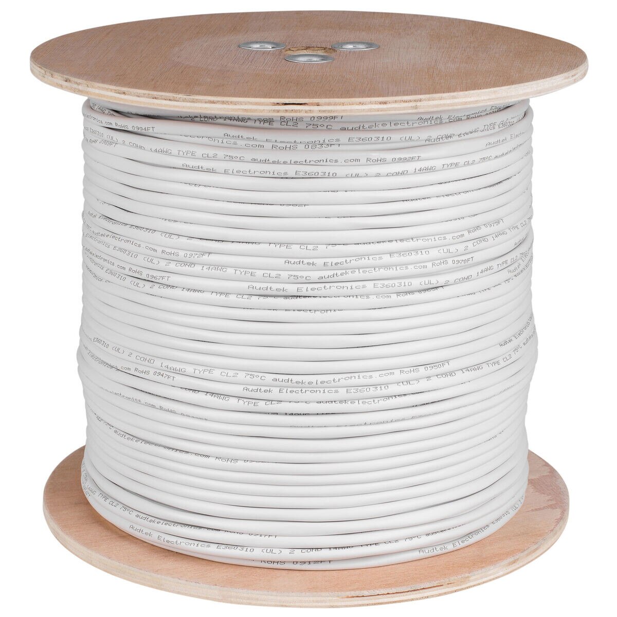 Audtek 14/2 OFC In Wall Speaker Wire Cable CL2 1000 ft.