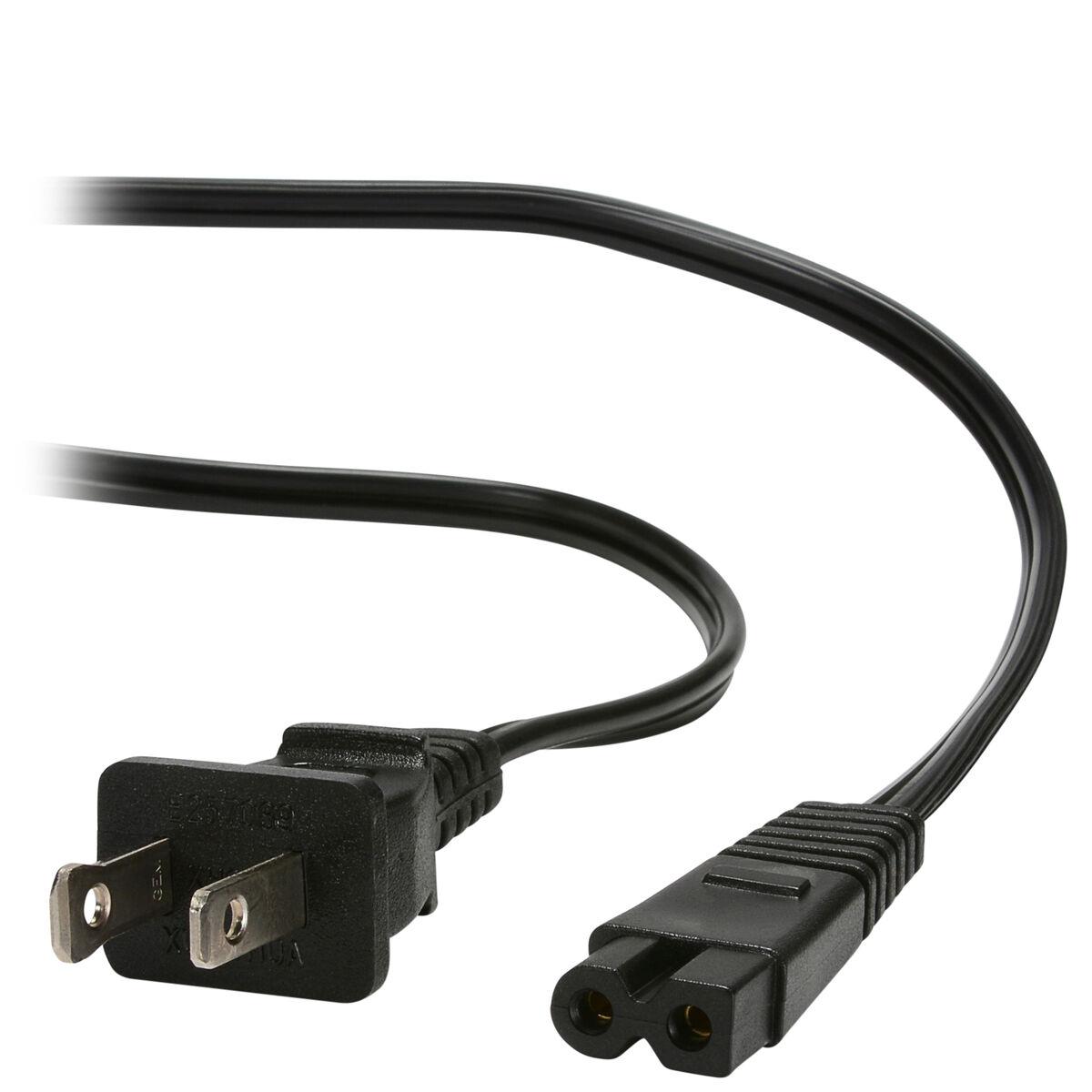 AC Power Cord NEMA 1-15P to IEC-60320-C7P 18 AWG 2C 7A SPT-2 125V Black ...