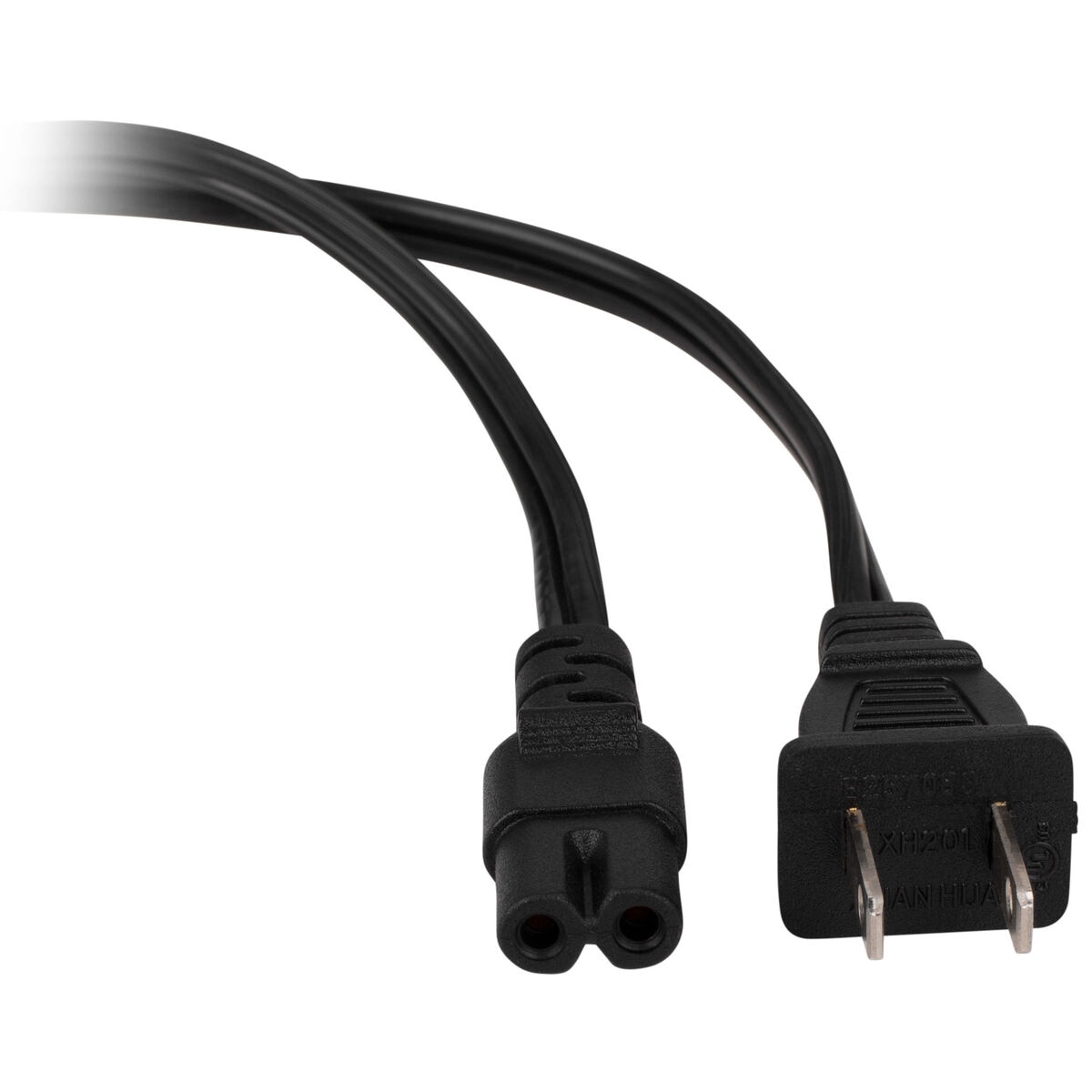 AC Power Cord NEMA 1-15P to IEC-60320-C7 18 AWG 2C 7A SPT-2 125V Black ...