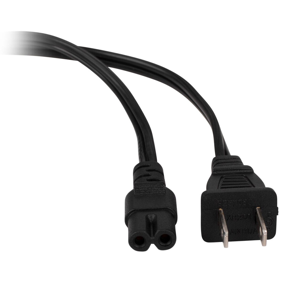 AC Power Cord NEMA 1-15P to IEC-60320-C7 18 AWG 2C 7A SPT-2 125V Black ...