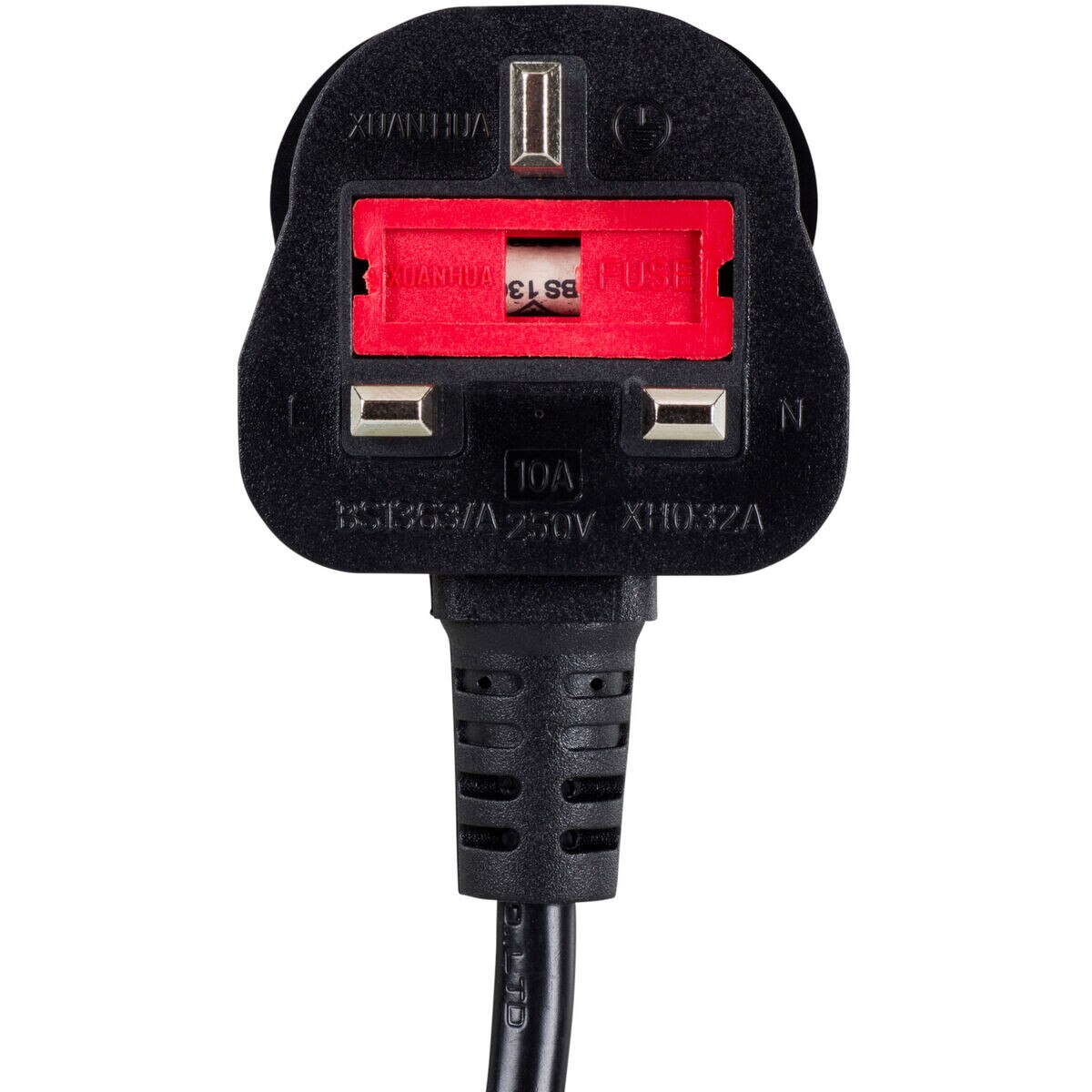 BS 1363 UK 2-Pole Plug to C7P Polarized 6 ft. Power Cord Fused 10A 18/2