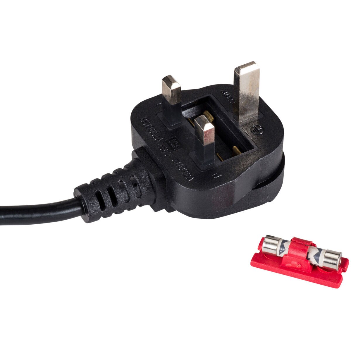 BS 1363 UK 3-Pole Plug to C13 Polarized IEC 6 ft. Power Cord Fused 10A 18/3
