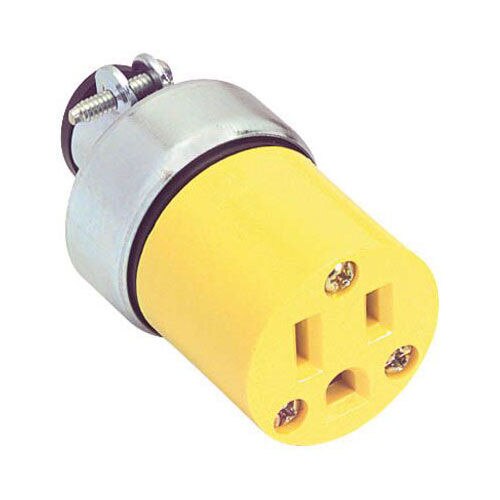 AC Power Receptacle 3 Conductor Yellow