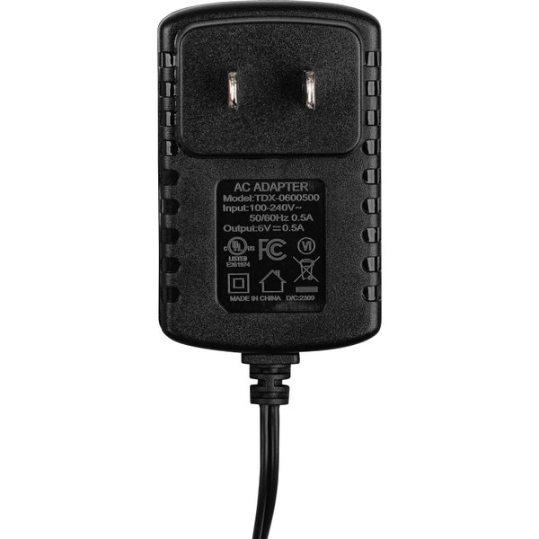 6V 500mA DC Switching Power Supply AC Adapter with 2.1 x 5.5mm Center ...